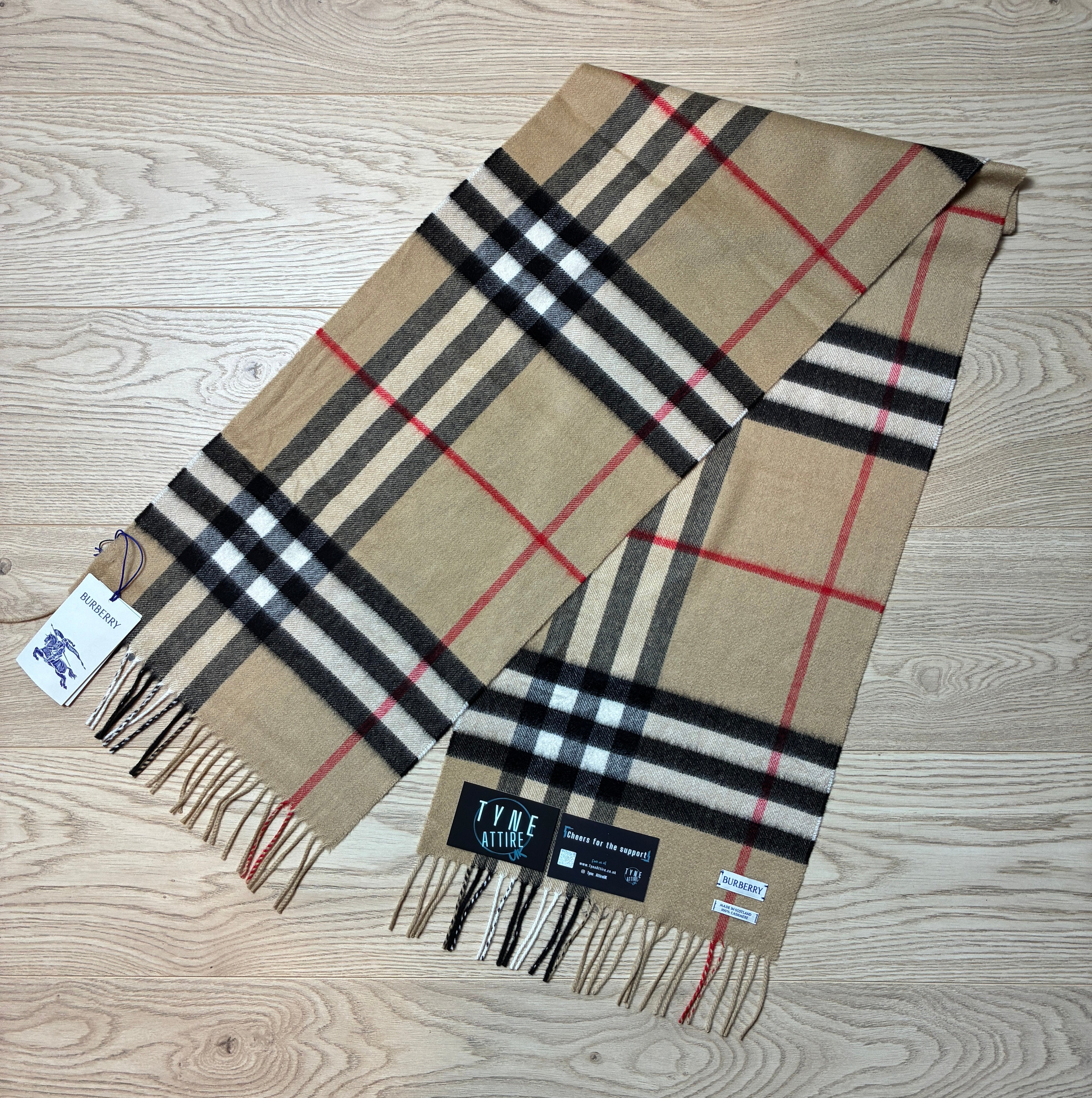 Burberry Classic Giant Check Unisex Cashmere Archive Beige Scarf – Tyne ...